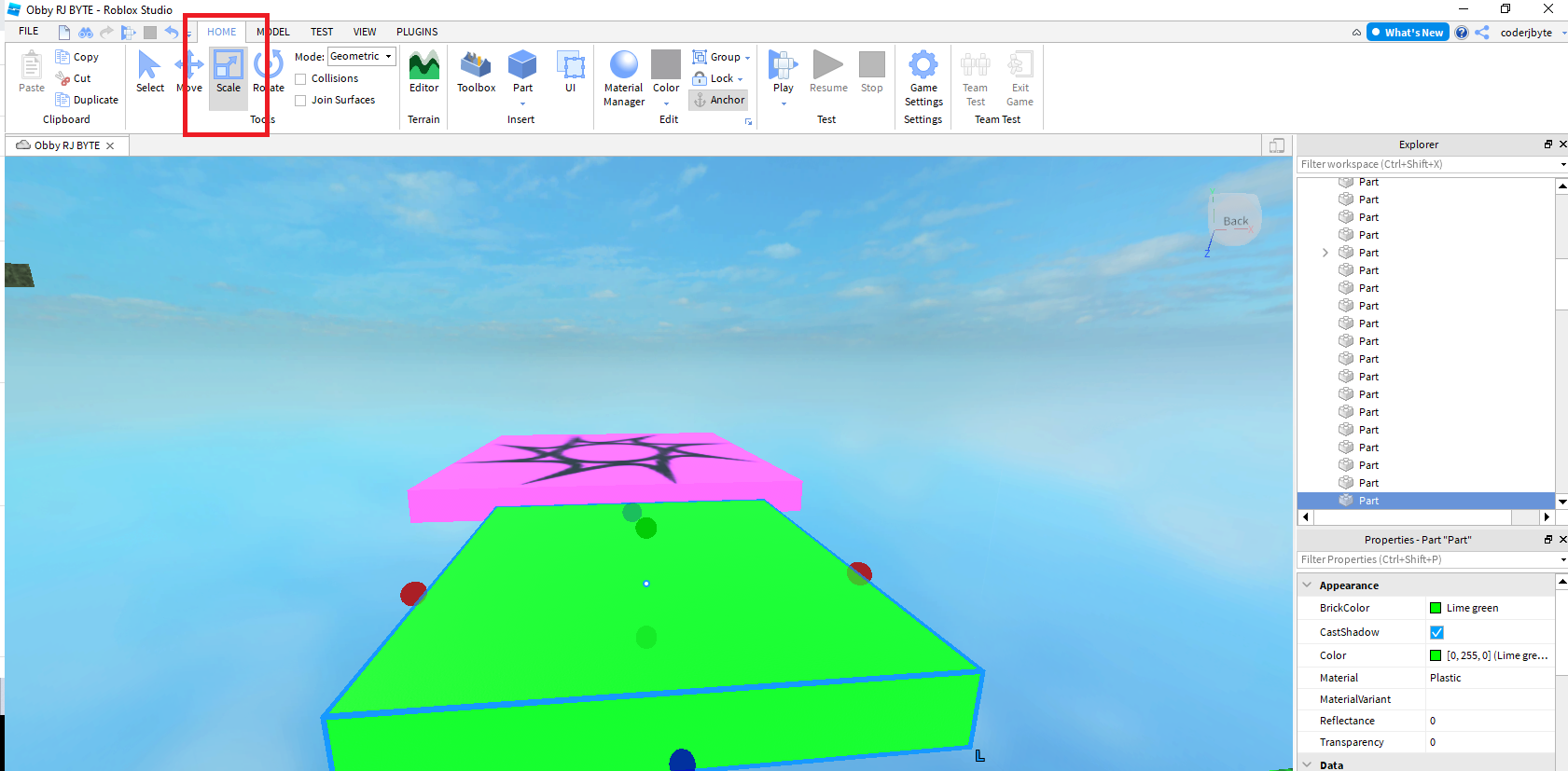 Manipulando Parts no Roblox Studio